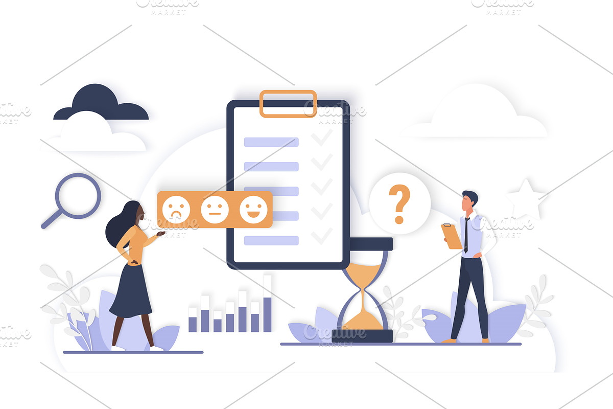 Survey Feedback and Data Analysis, a Finance Illustration by Lemberg Vector