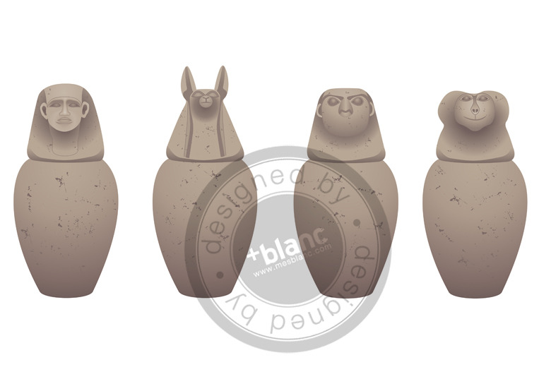Canopic jars, an Illustration by mesblanc