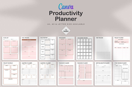 Canva 30 Notebook Pages, a Stationery Template by MaxSimplify