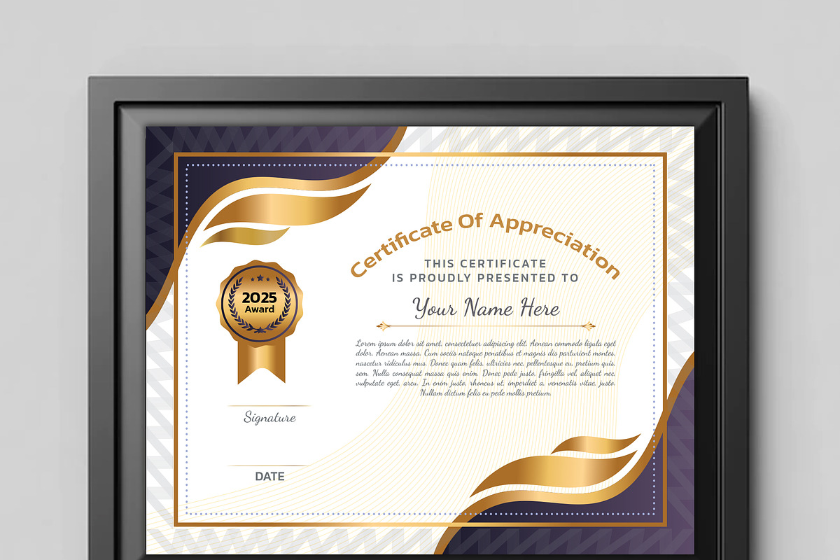 Creative Certificate Design Template, a Stationery Template by MRI STUDIO