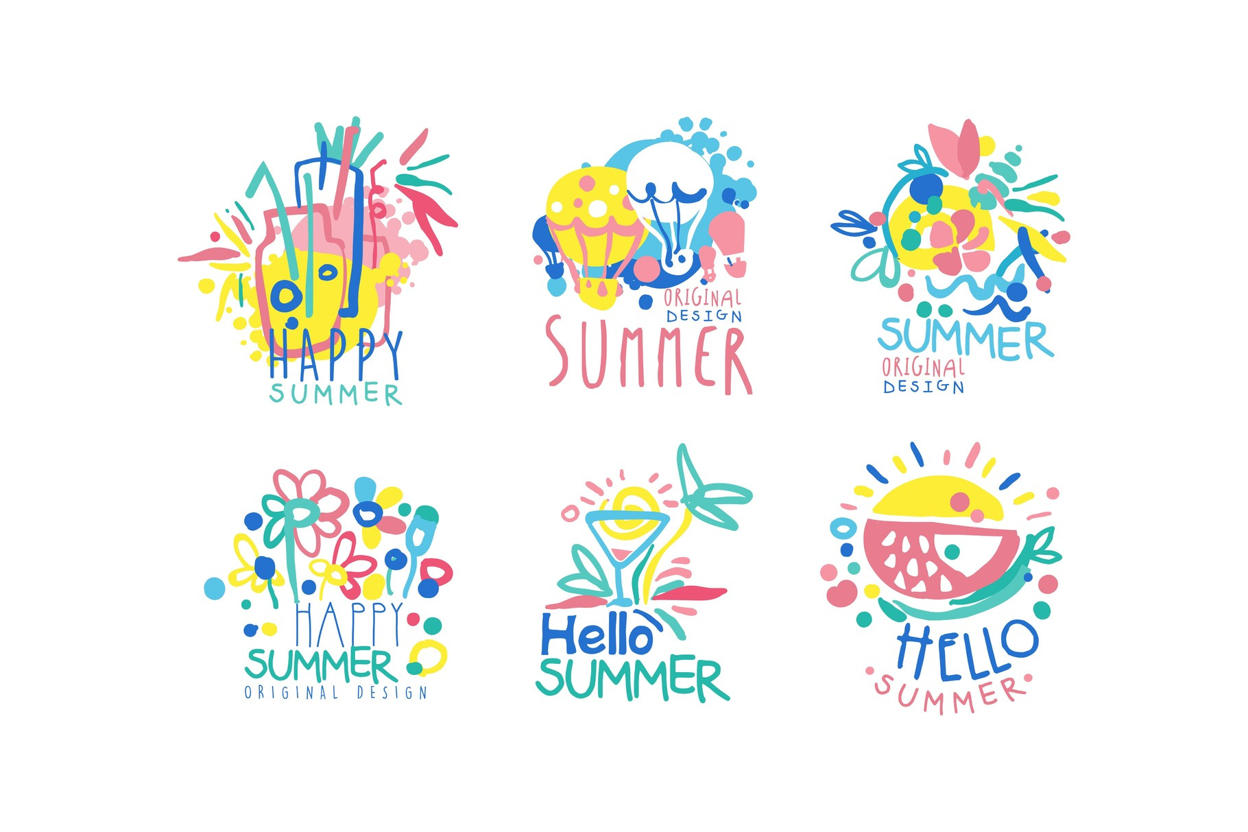 Happy Summer Original Design Labels, an Object Graphic by TopVectors