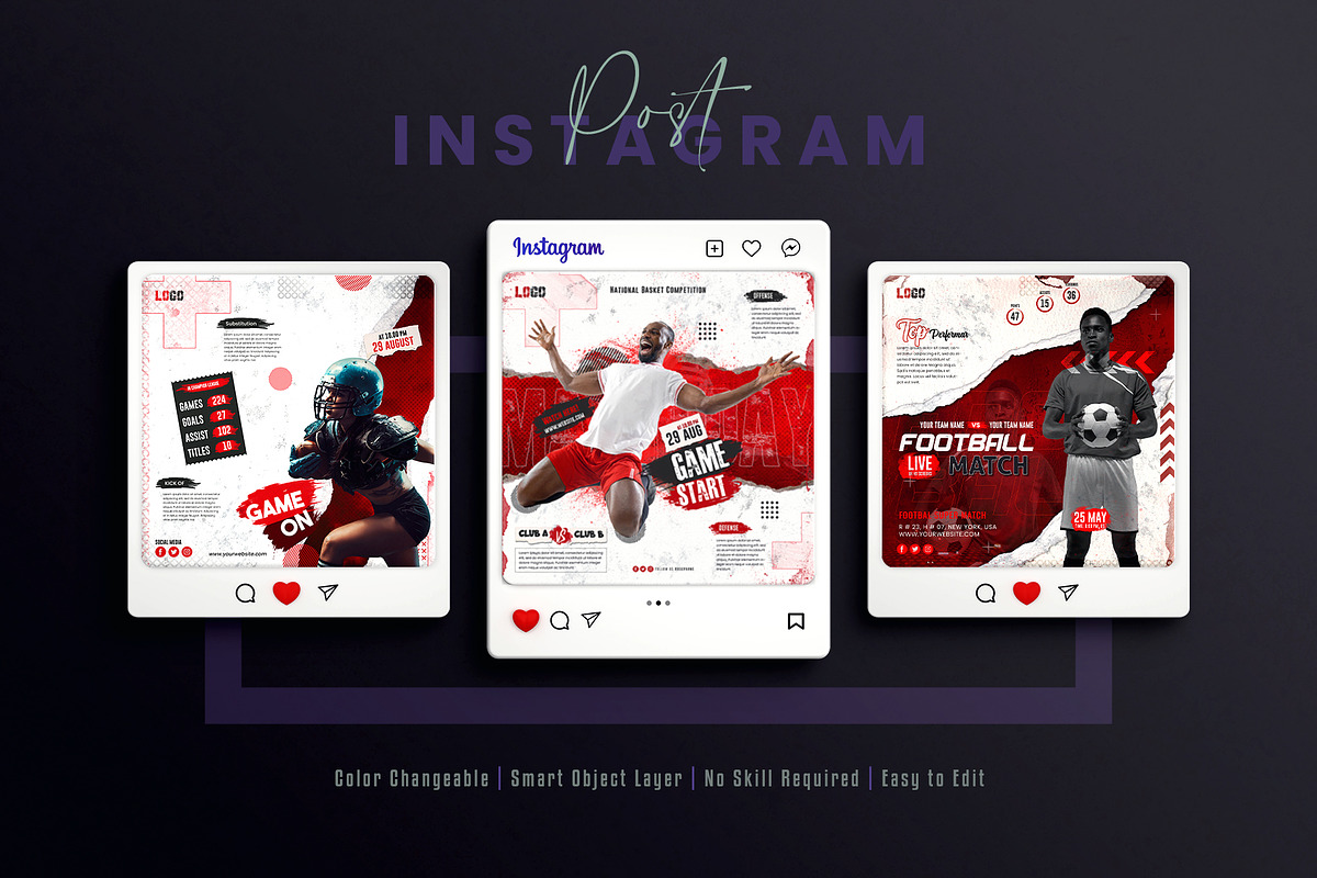 Football Soccer Social Media Post, a Social Media Template by Creative_View