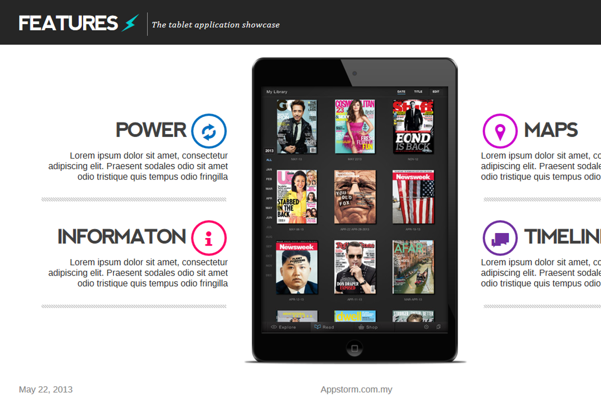 Appstorm Showcase PowerPoint, a Presentation Template by Warna Works