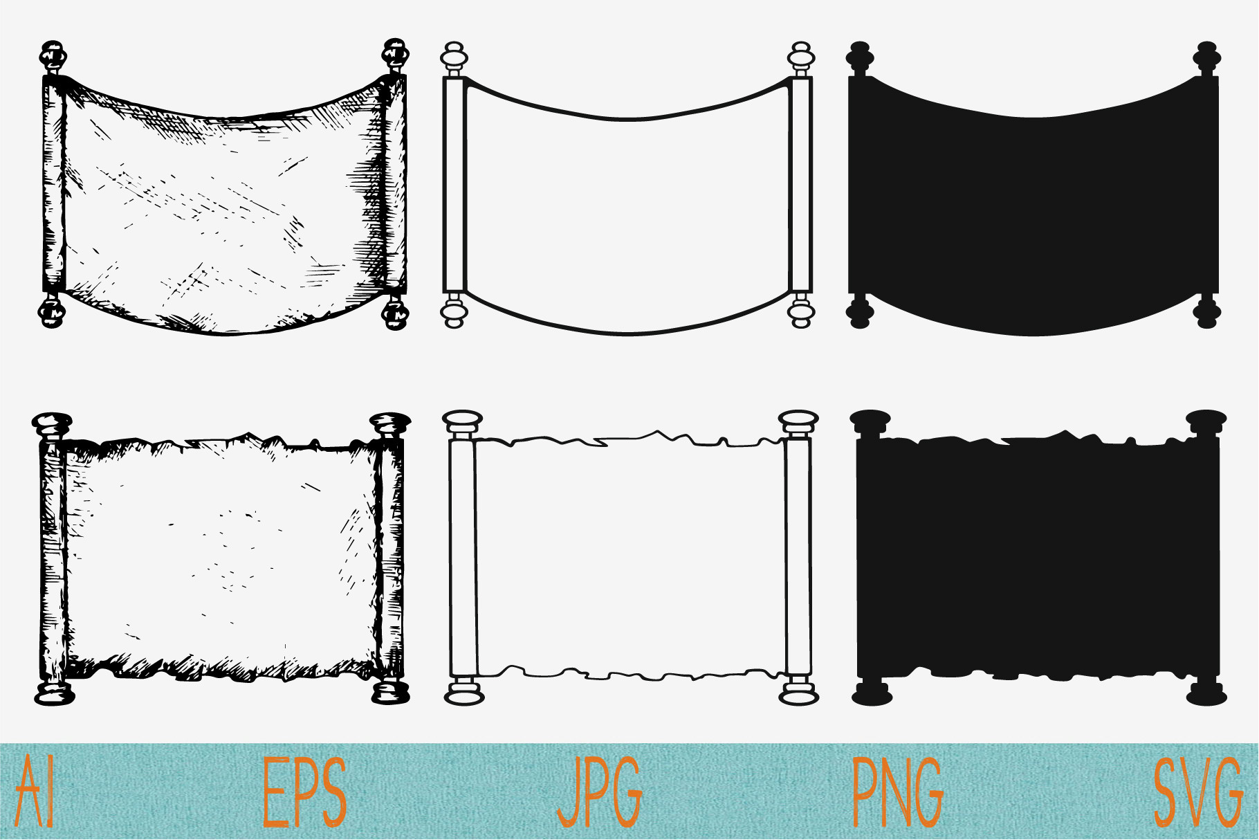old scroll parchment svg, an Icon by FileVectorSVG