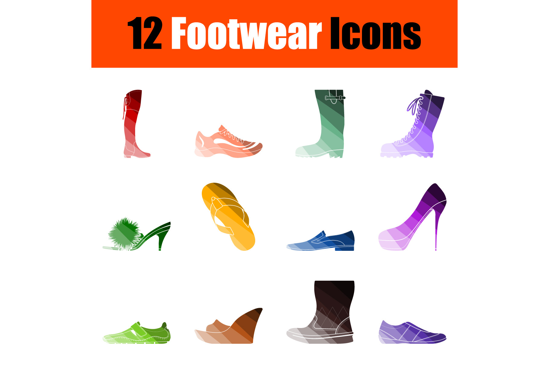 Footwear Icon Set, an Icon by Pavel Vectors