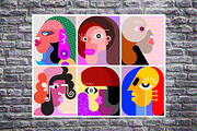 Six Faces / Six Avatars vector, a Person Illustration by danjazzia