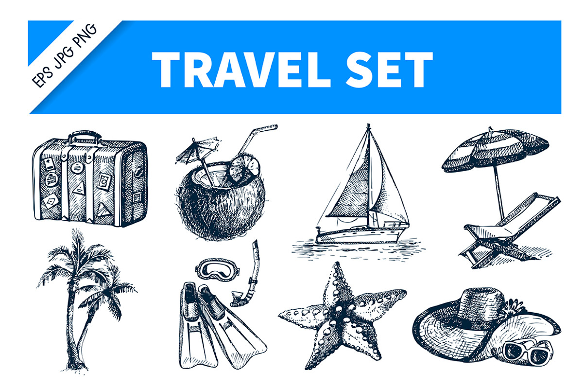 Hand Drawn Bundle Vector Set, an Object Illustration by Elena Pimonova