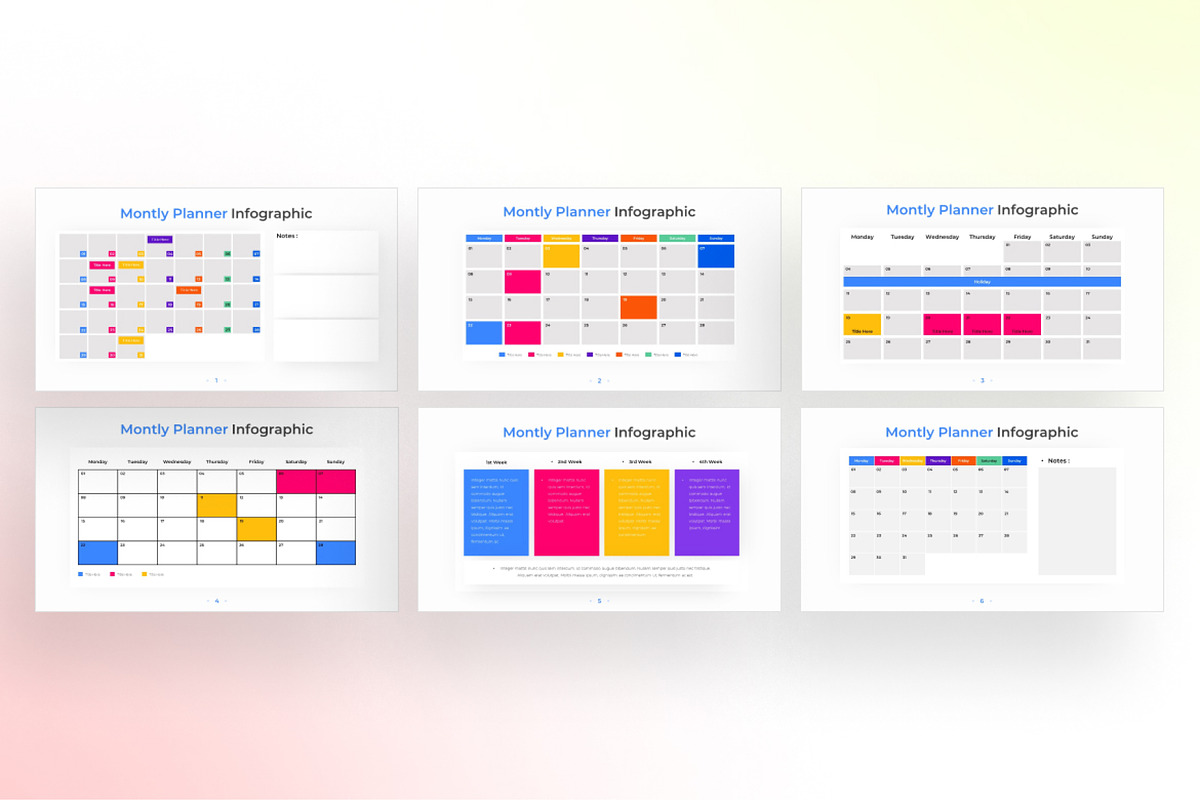 Monthly Planner PowerPoint - Infographic Template