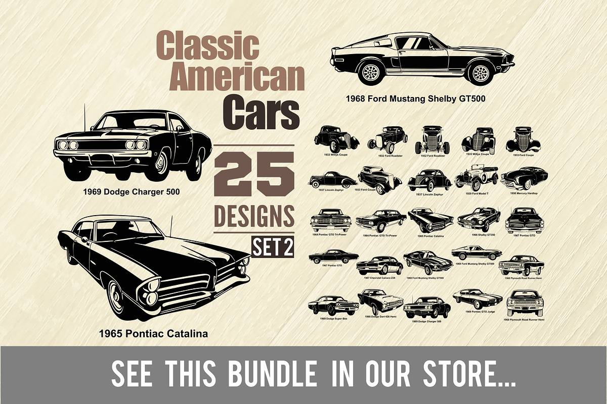 Pontiac GTO 1967 Classic Car SVG, an Illustration by Digital-Clipart