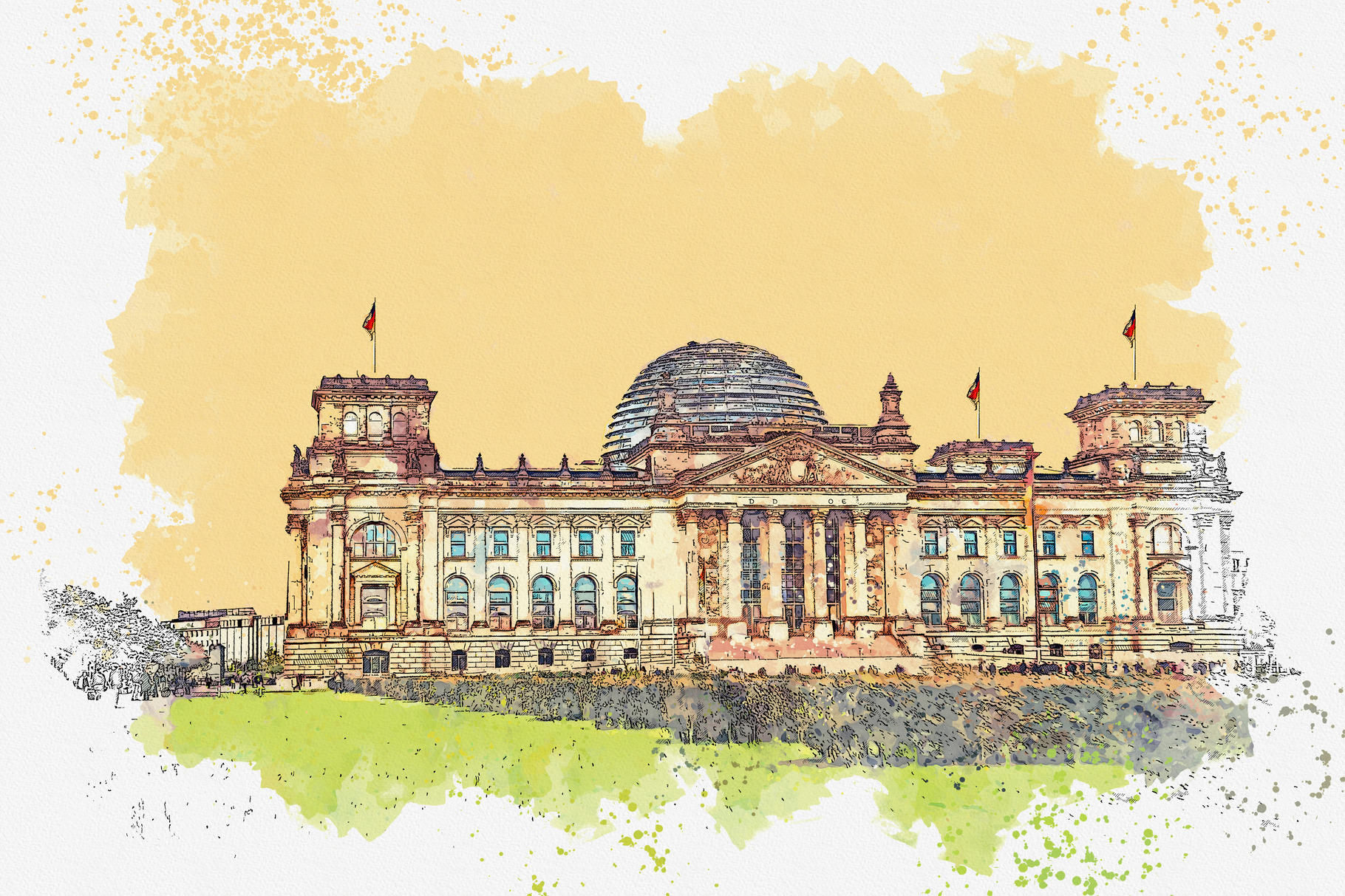 View of the Reichstag in Berlin., an Illustration by franz12