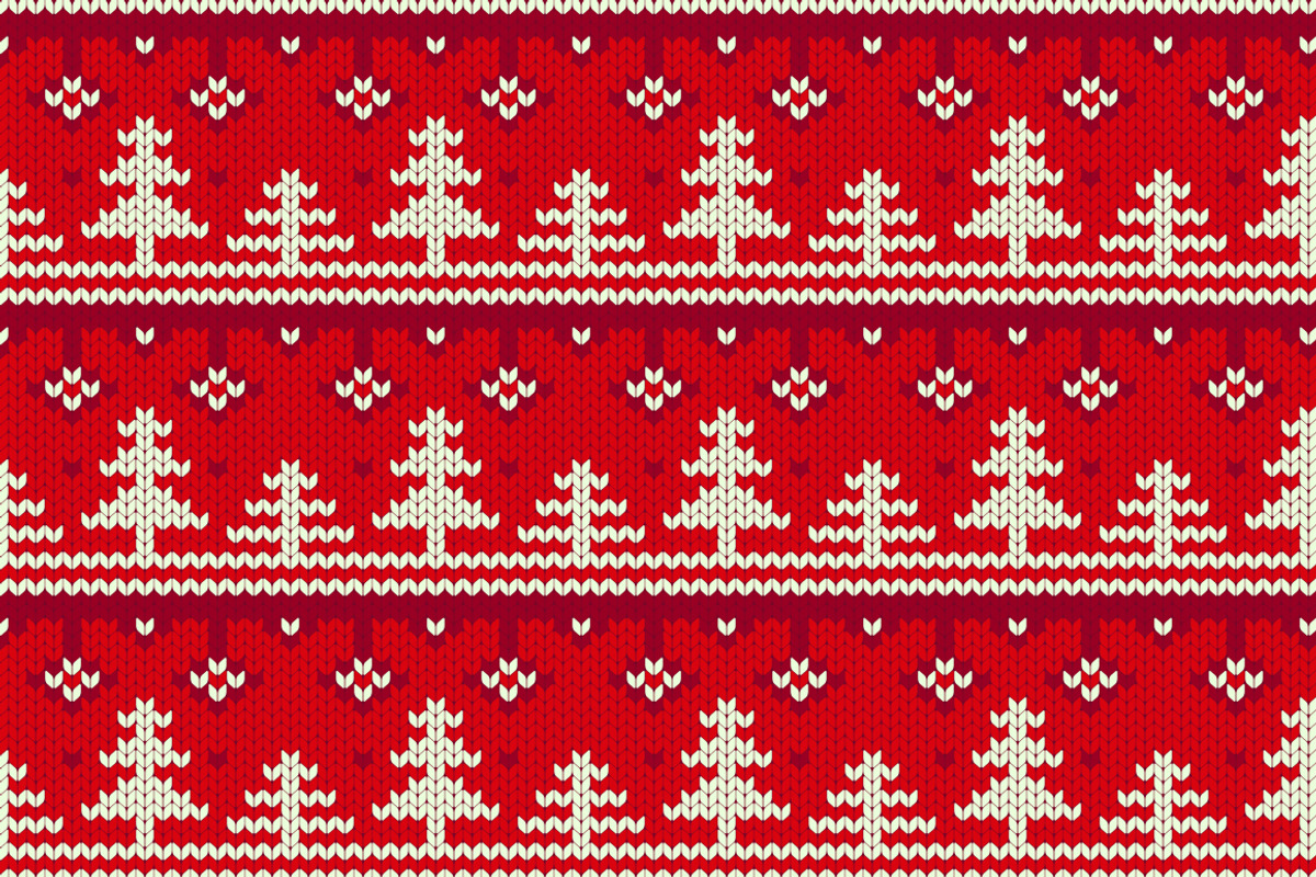 Christmas Seamless Knitting Pattern, a Pattern Graphic by pixaroma