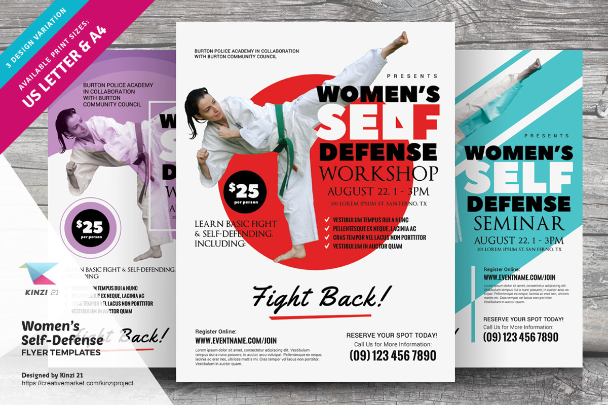 Women's Self Defense Flyer Templates, a Flyer Template by kinzi21 ...