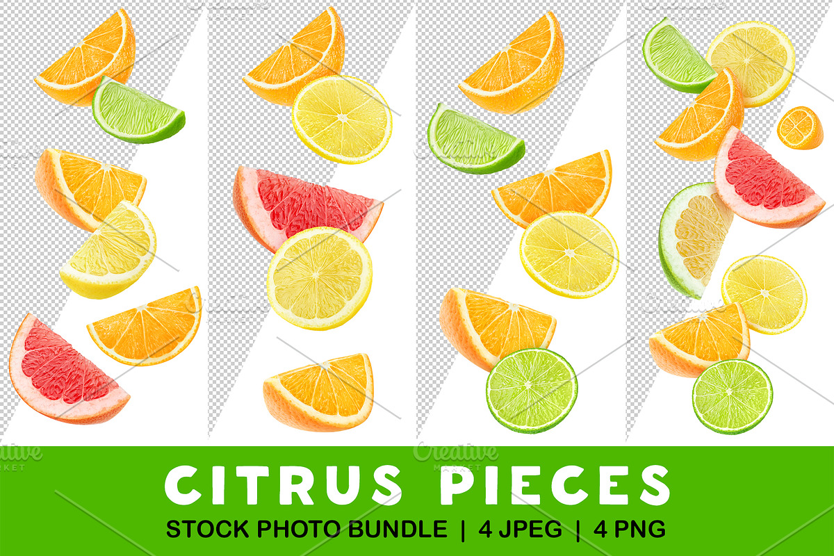 Falling citrus pieces, an Object Graphic by Fruits+Veggies