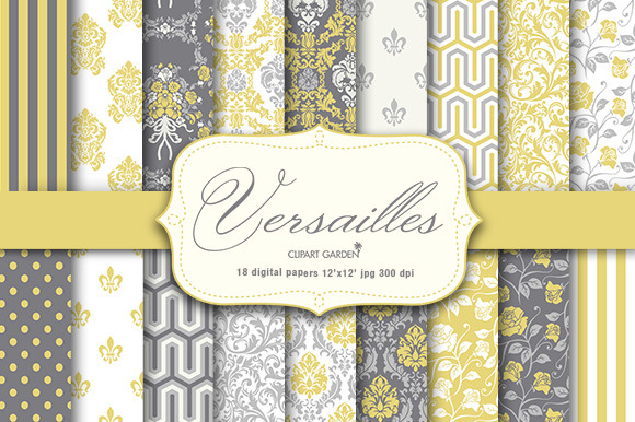 18 elegant Versailles style papers, a Pattern Graphic by CLIPART GARDEN