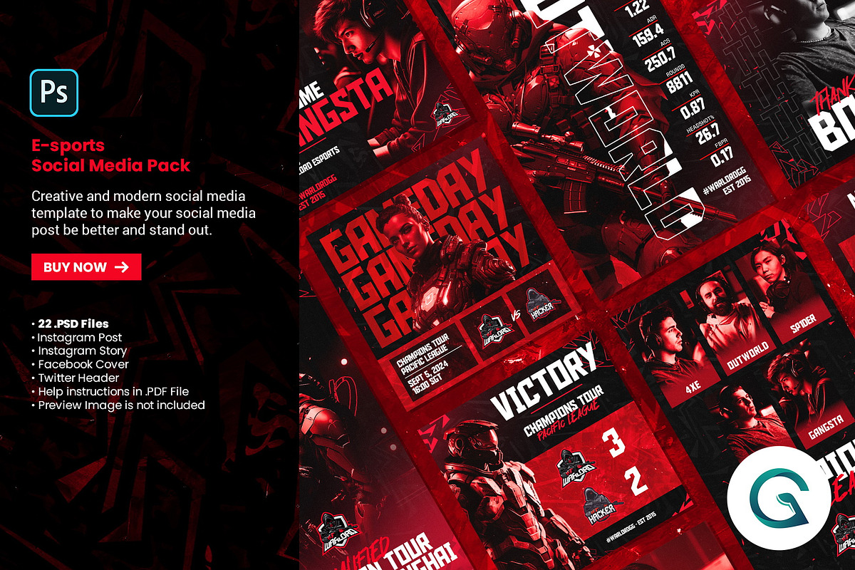E-Sports Social Media Pack Template, a Social Media Template by ...