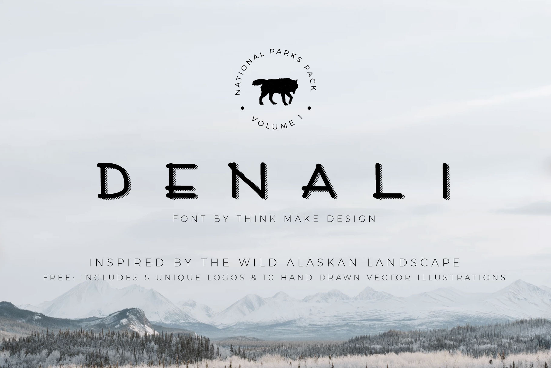Denali Font, Illustrations, & Logos!, a Serif Font by Midnight Grim