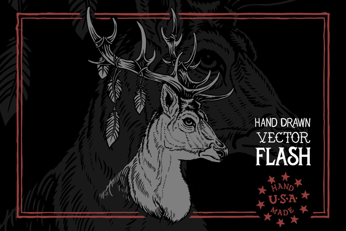 Native Elk - Flash, an Animal Illustration by Straw Castle