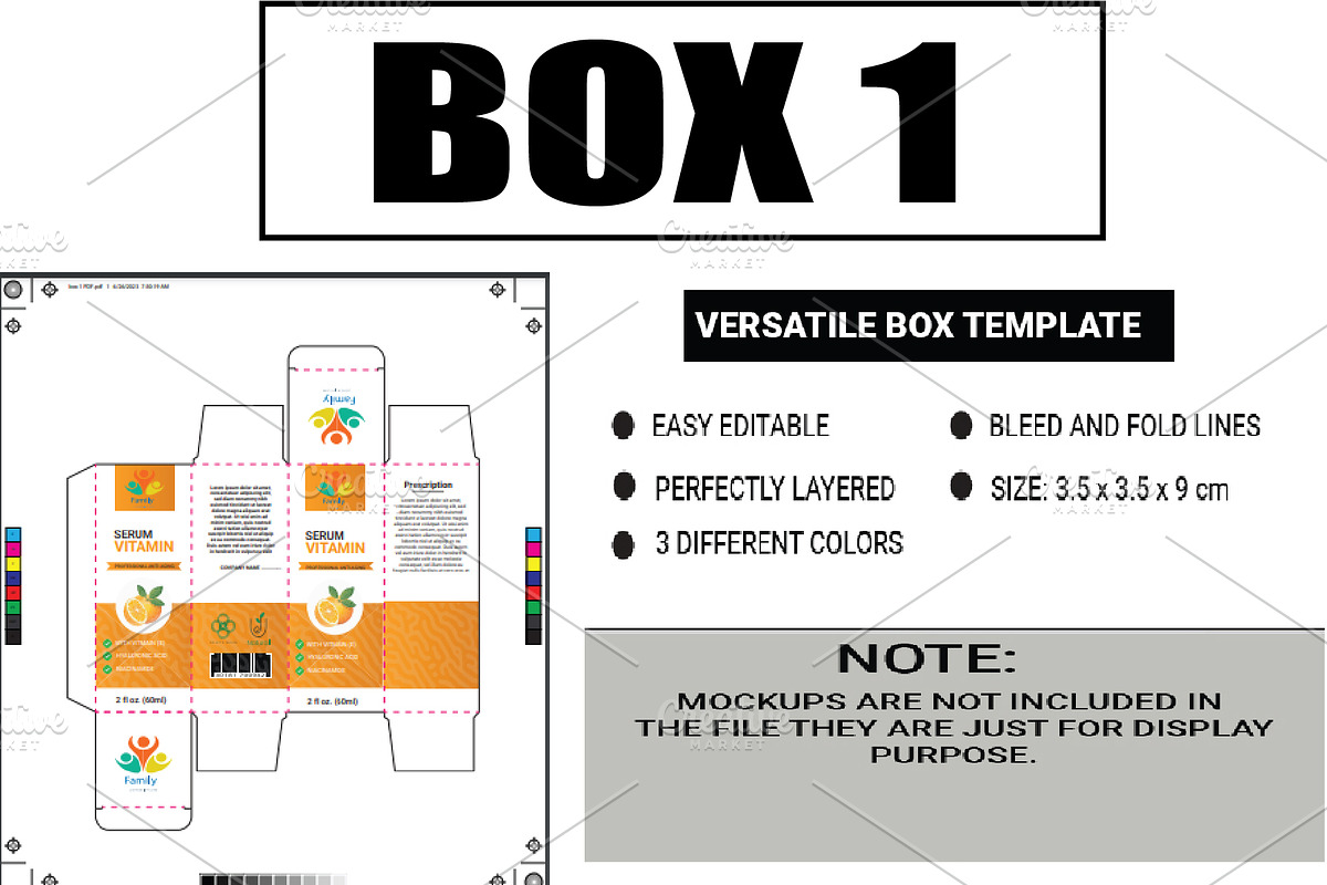 Versatile Serum Box Template, a Templates & Theme by Design Fusion