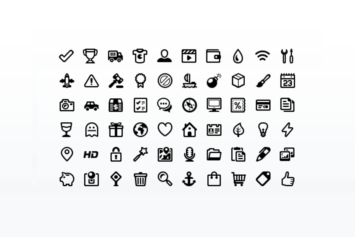 Outline Style Pictogram Set, an Icon by Web Icon Set | Creative Market