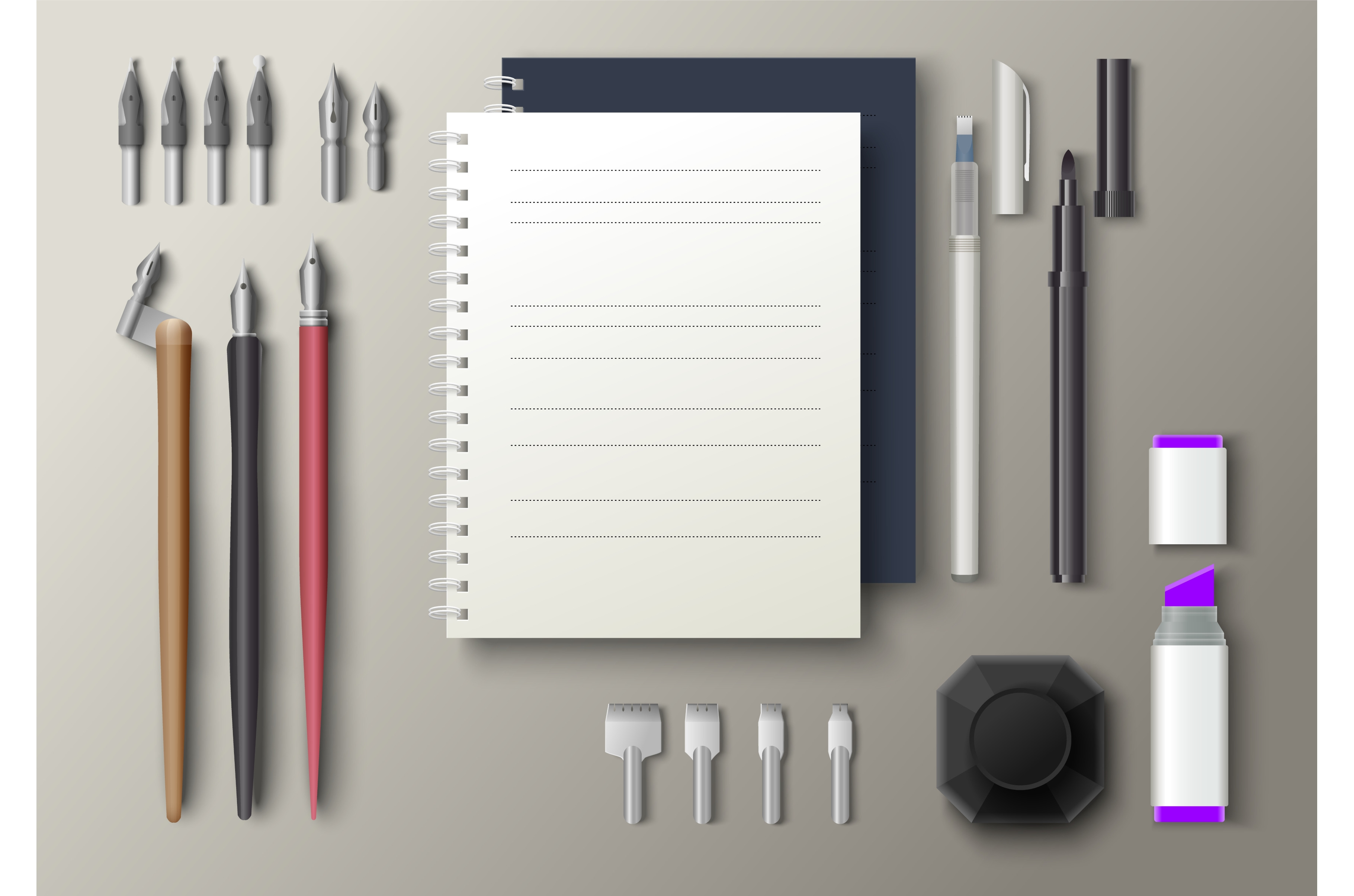 Set of tools for hand lettering and, an Education Illustration by ...