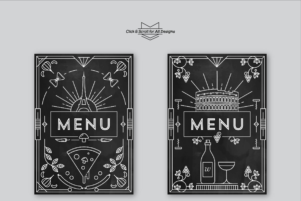 90 Linear Style Menu Designs, a Templates & Theme by Kursat Unsal