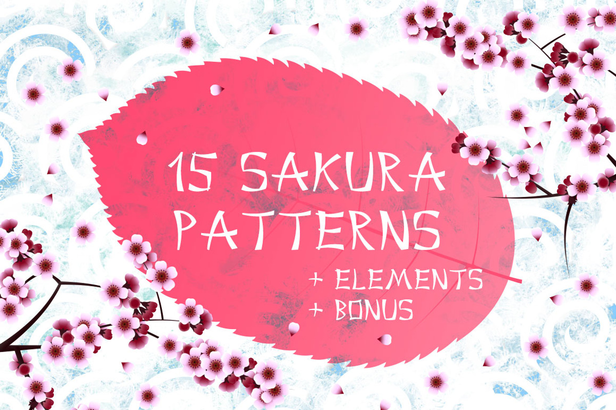 Sakura patterns, a Pattern Graphic by Flying tambourine