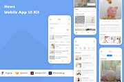 News Mobile App UI Kit, an UI Kit Template by Betush