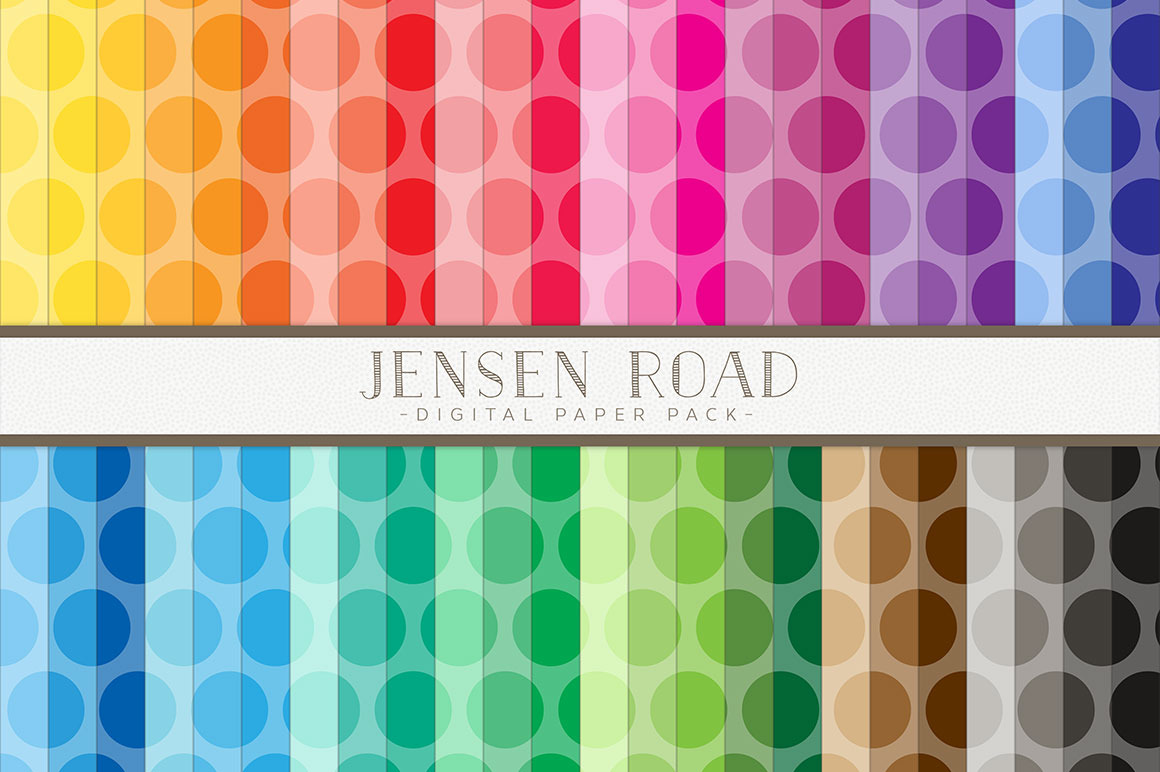 XLarge Polka Dot Rainbow Value Pack, a Pattern Graphic by Jensen Road