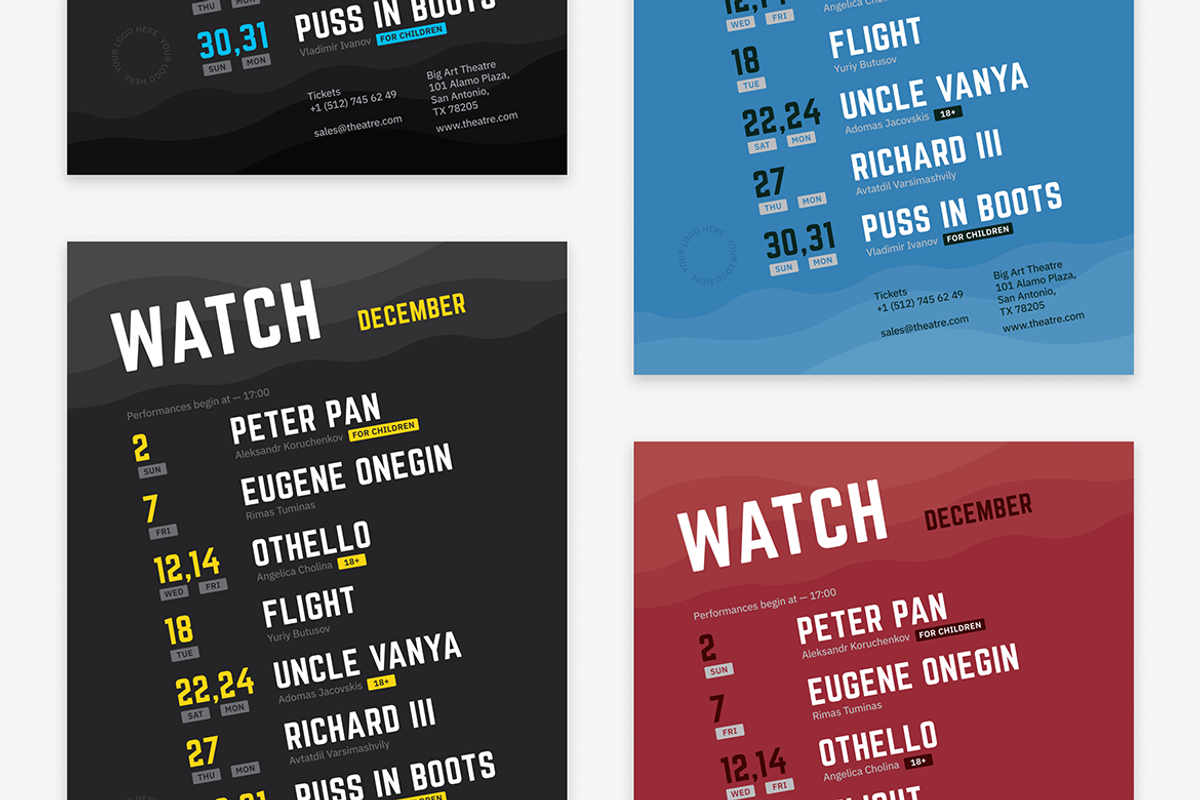 Theater Event Schedule Poster, a Flyer Template by EDT.Graphics