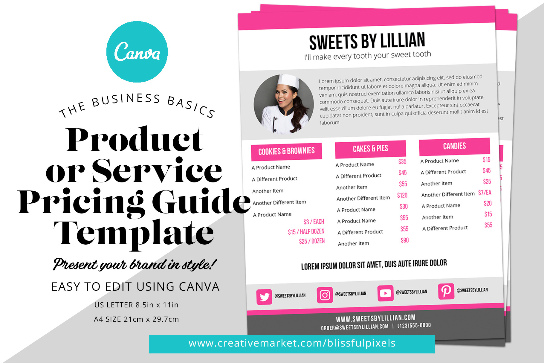 Pricing Guide Template | Templates & Themes ~ Creative Market