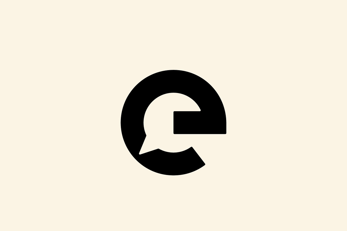 Letter E Chat Logo Template Vector | Creative Market