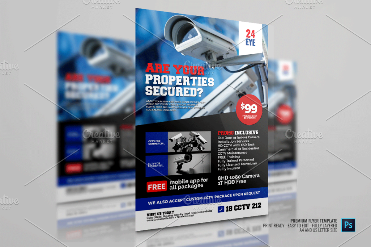 CCTV Package and Installation Flyer, a Flyer Template by PSDPixel