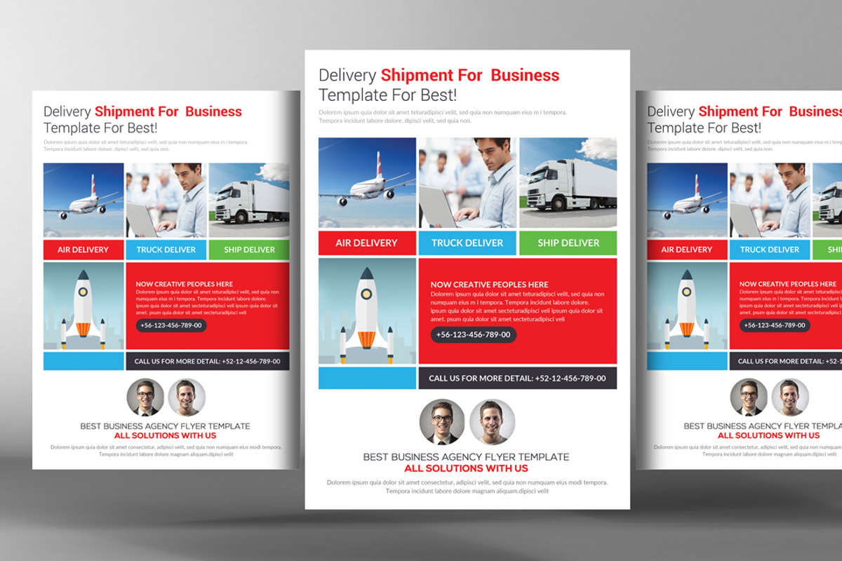 5 Delivery & Shipment Flyers Bundle, a Flyer Template by graphicforest