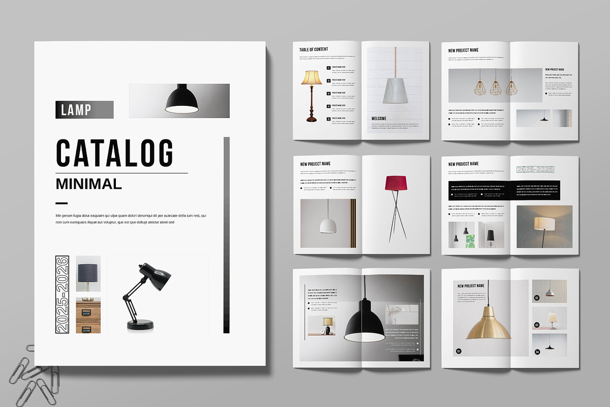 Minimal lamp Catalog Design Template