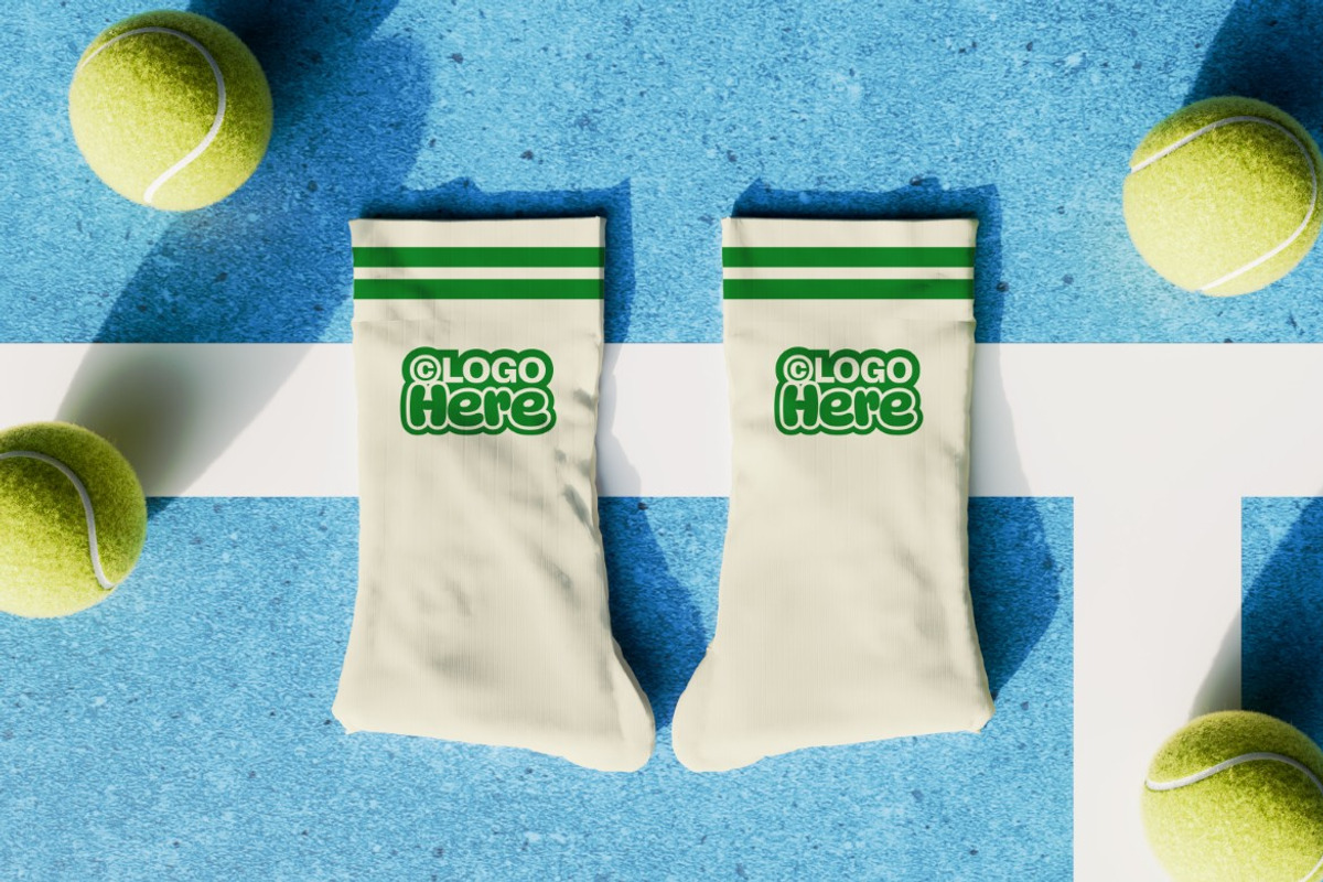 Socks On Padel Field Mockup, an Apparel Mockup by graphicook
