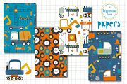 Diggers paper set, a Pattern Graphic by Poppymoondesign