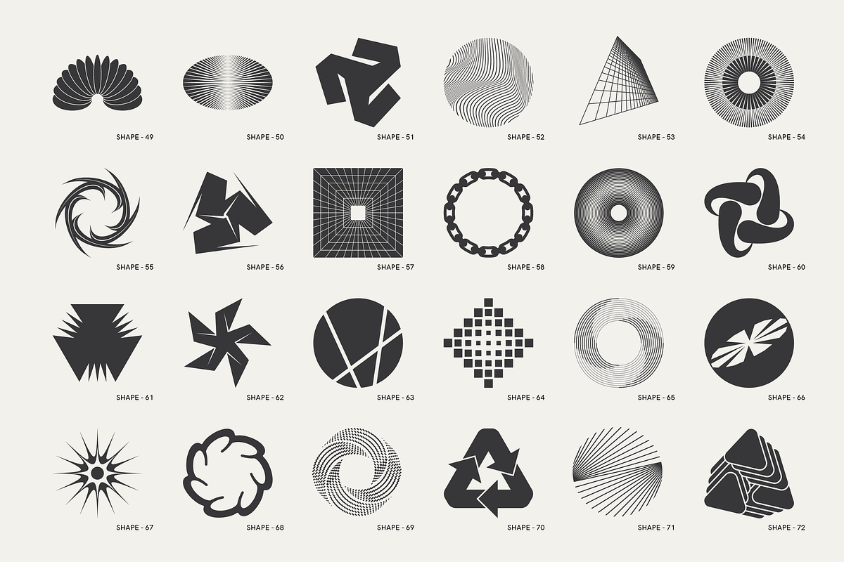 120 Abstract Geometric Shapes. Part1, a Graphic by Vanzyst