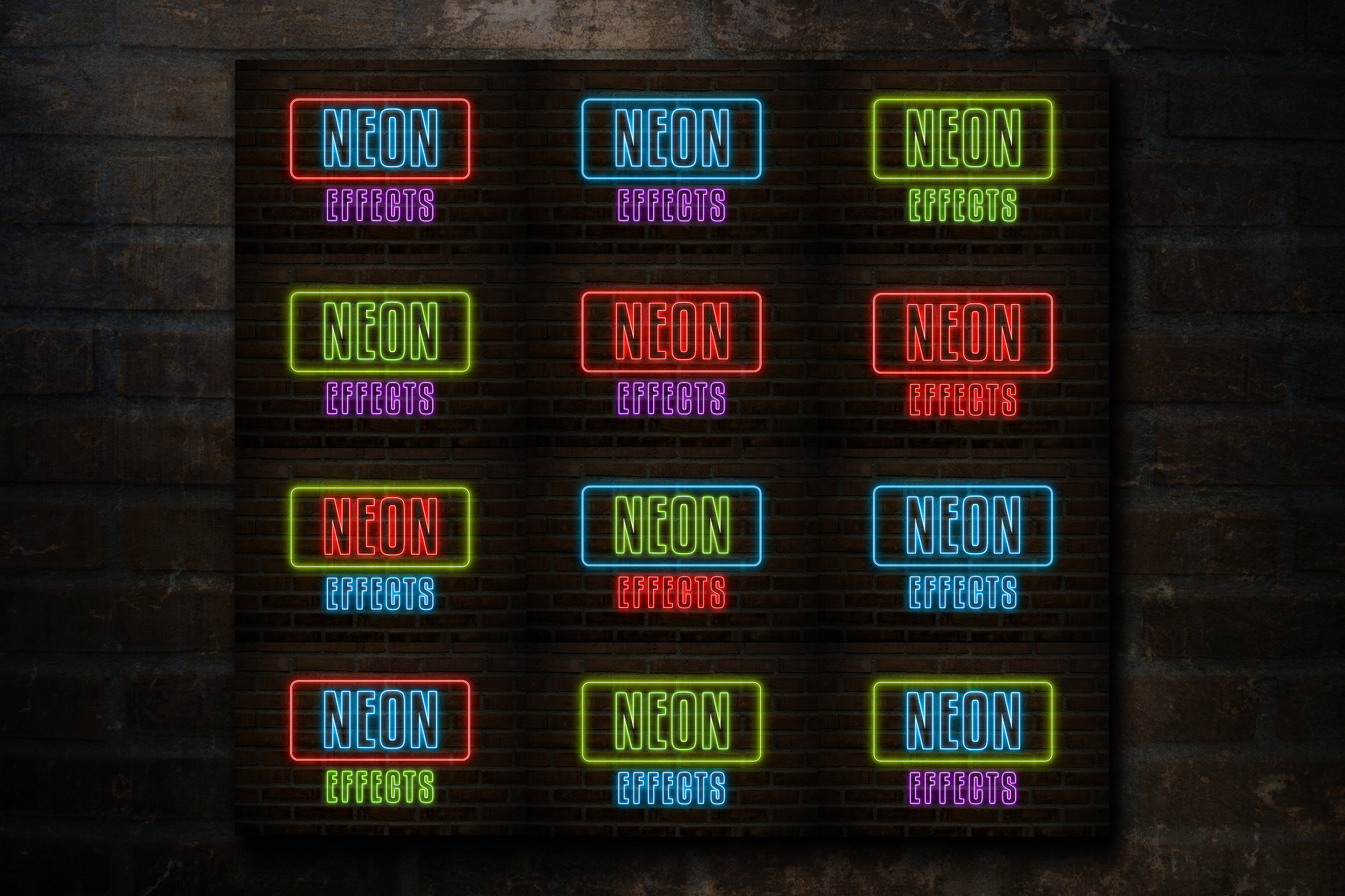 GLOW NEON EFFECT PSD TEMPLATE, a Layer Style Add-On by yokbisayok