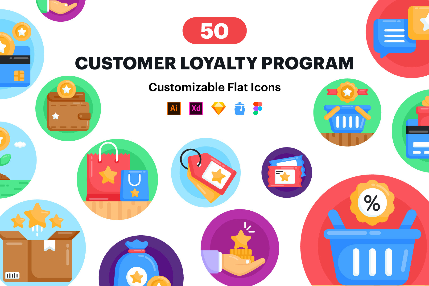 50 Loyalty Programs Icons | Creative Market