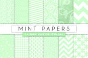 Mint Digital Papers, a Pattern Graphic by La Boutique dei Colori