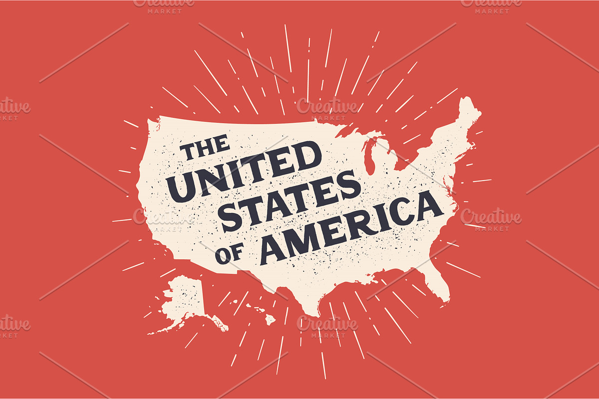 Poster map United States of America, an Illustration by Foxys Graphic ...
