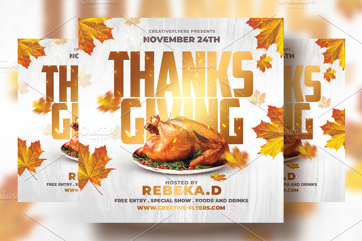 Thanksgiving Flyer, a Flyer Template by Rome B Creation | Creative Market