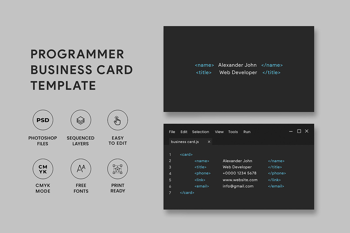 Web Developer Business Card | Creative Market