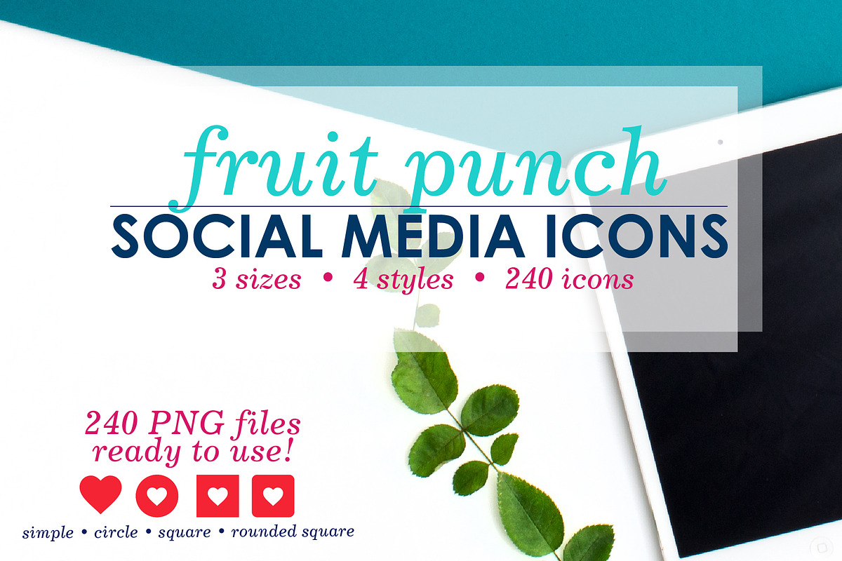 Bright Red Social Media Icons Pack, an Icon by BrittLeigh Design Studio