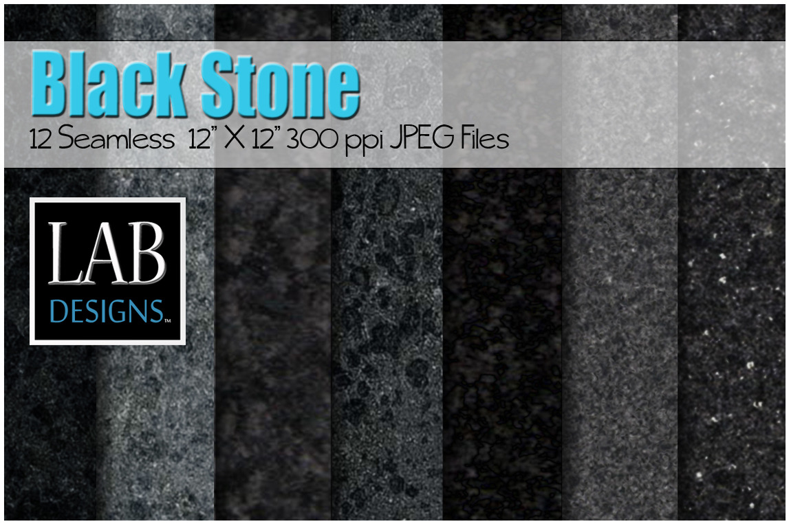 12 Seamless Black Stone Textures, a Texture Graphic by Lab Designs