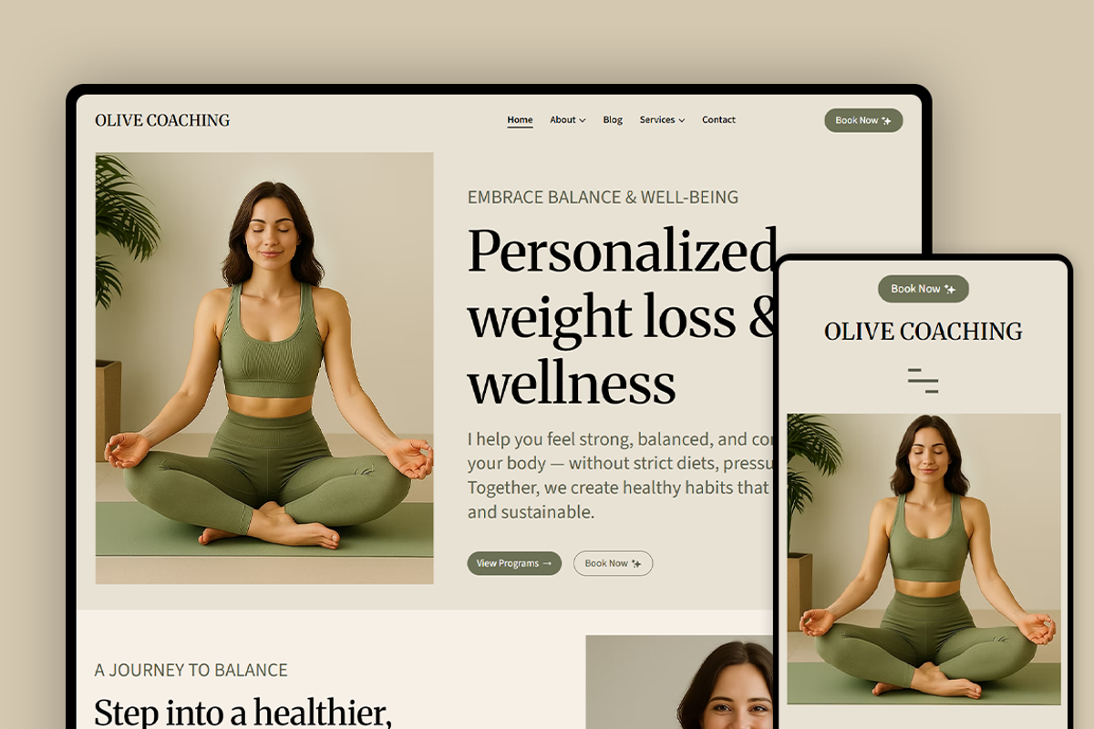 Wellness & Life Coach Website, a Wix Template by Kitteeh