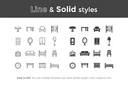 Furniture Icons, a Solid Icon by filborg