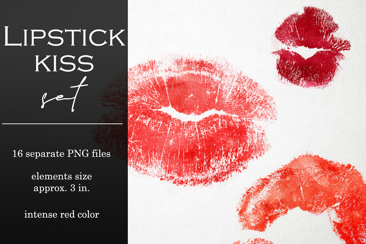 16 Red lipstick kisses clipart, an Object Graphic by PixelJungle