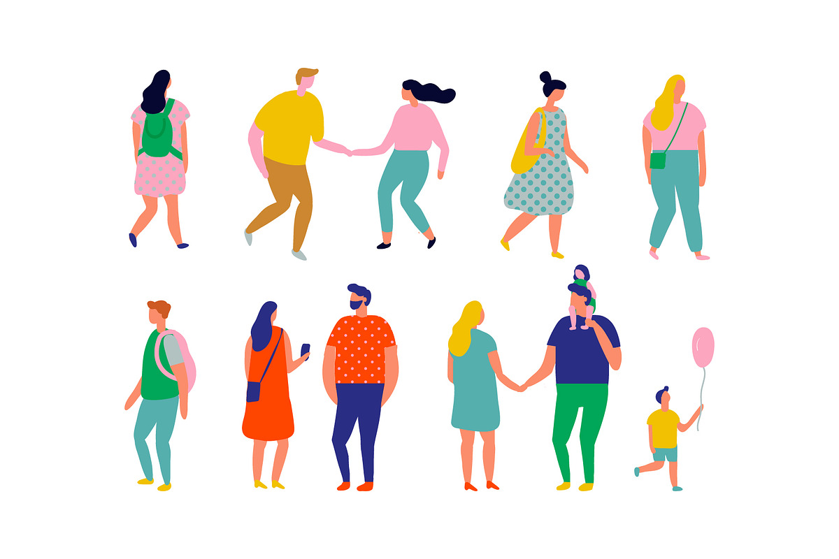 People crowd vector set, a Person Illustration by Vector_Art