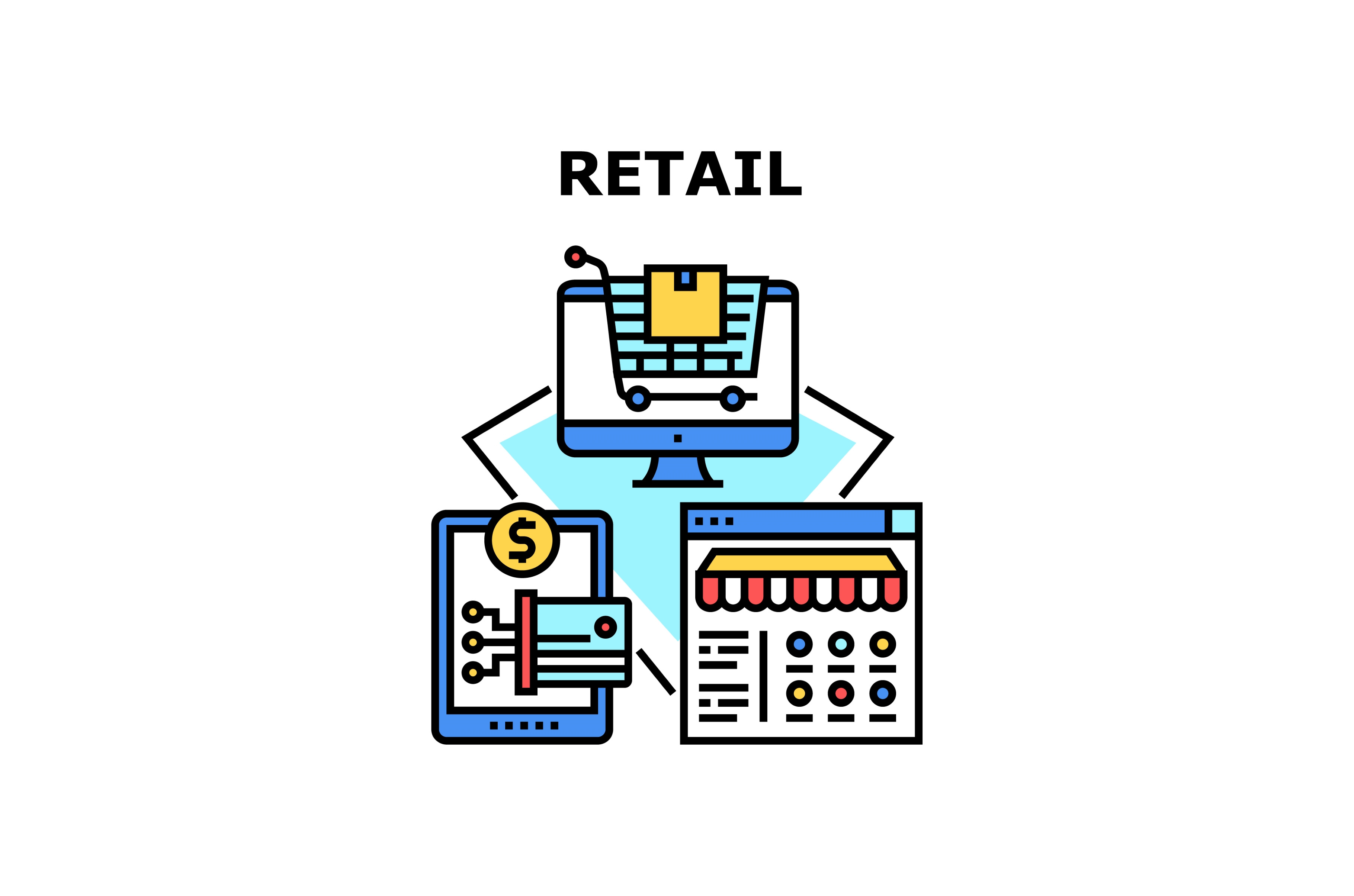 Retail Tech Vector Concept Color | Finance Illustrations ~ Creative Market